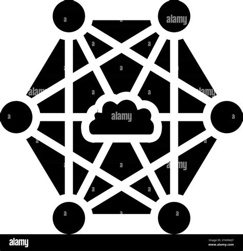 Network Nodes Cloud Computing Glyph Icon Vector Illustration Stock Vector Image And Art Alamy