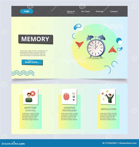 Inhibitory Control Flat Landing Page Website Template Learning Skill Perfection Inner Dialog