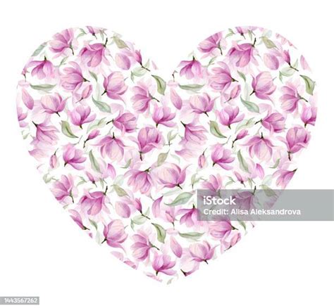 꽃 수채화 핑크 꽃과 녹색 잎이있는 심장 청첩장이나 빈티지 색상의 발렌타인 데이 디자인을 위한 손으로 그린 꽃 그림 식물 낭만적 인 배경 결혼식에 대한 스톡 벡터 아트 및