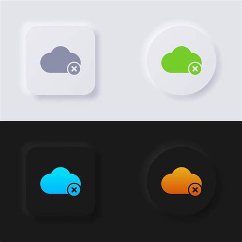 Premium Vector Cloud Icon With Cross Symbol Multicolor Neumorphism Button Soft Ui Design