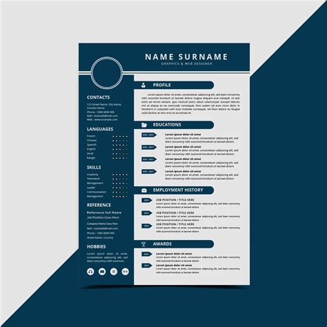 Resume Cv Template 689334 Vector Art At Vecteezy