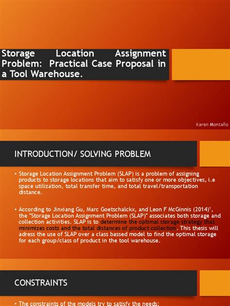 Optimal Storage Location Assignment In A Tool Warehouse Using A Storage