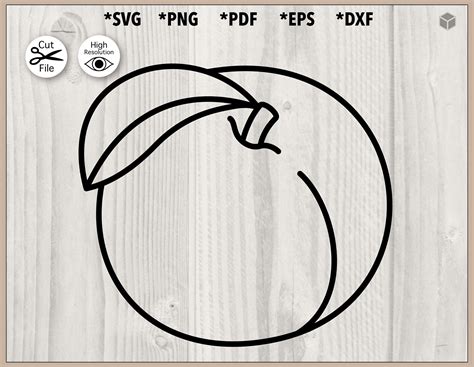 Peach Outline Svg Png Pdf Dxf Eps Etsy Canada