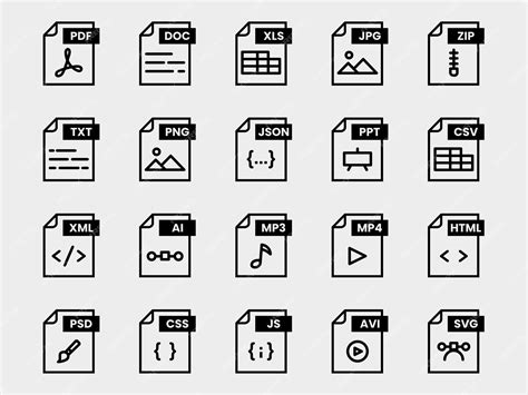 premium vector document file format folder pdf doc xls zip txt