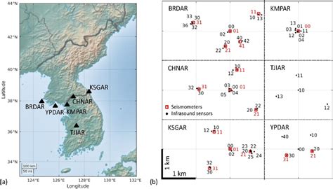 A The Seismoacoustic Research Arrays Located In South Korea Download Scientific Diagram