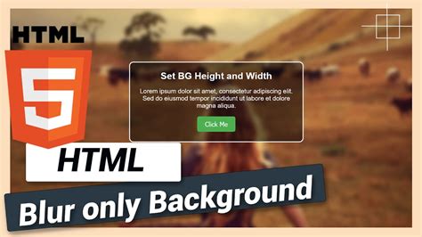 How To Blur Only Background Image Html And Css Tutorial Youtube