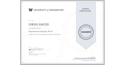Idriss Hafidi On Linkedin Completion Certificate For Programming