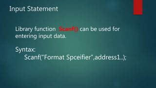 C Data Type Format Specifier PPT