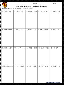 Decimal Review Add Subtract Multiply And Divide By Math From My Angle