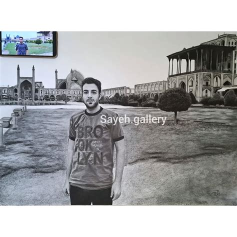 سفارش هنردوست عزیز از اصفهان ابعاد 70×50 تکنیک سیاهقلم Sayehgallery