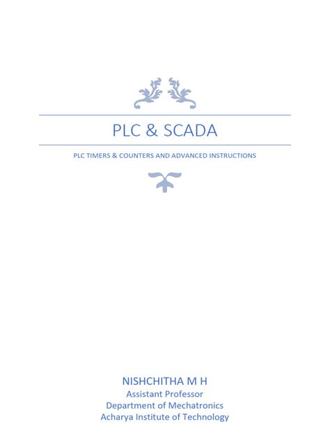 Module 3 Plc Timers And Counters And Advanced Instructions Lecture Notes Pdf