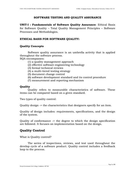 Unit I Software Testing And Quality Assurance Pdf
