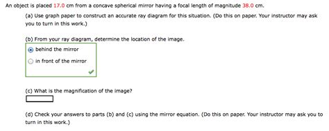 solved an object is placed 17 0 cm from a concave spherical