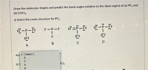 Solved Draw The Molecular Shapes And Predict The Bond Angles