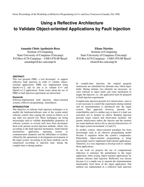 pdf using a reflective architecture to validate object oriented