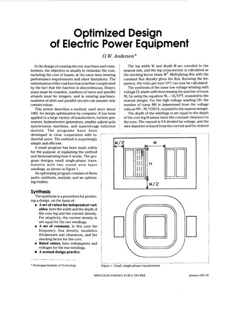 optimized design of electric power equipment pdf mathematical