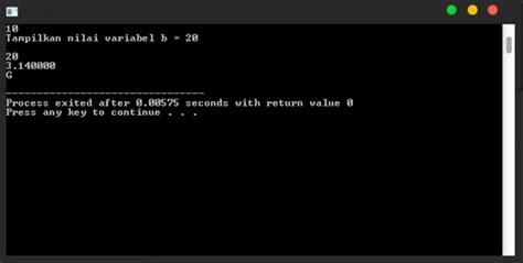 program penggunaan format data untuk menampilkan dasar pemrograman c c cahyasmara
