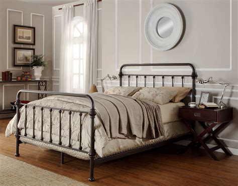 Oxford Creek Bedford King Metal Bed In Vintage Bronzed Black Home