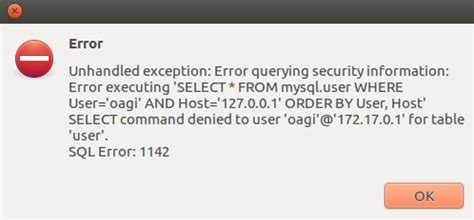 Database Mysql Workbench Import Data SQL Error 1142 Stack Overflow