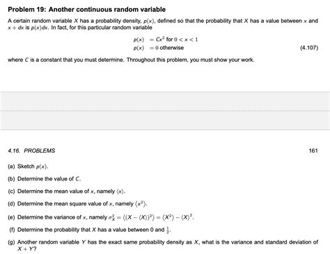 Solved Problem Another Continuous Random Variable A Chegg Com