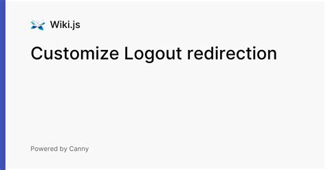 Customize Logout Redirection Voters Wikijs
