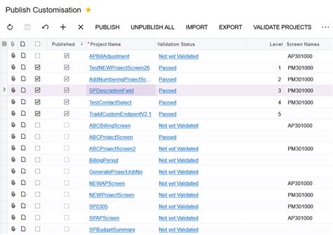 In Acumatica Is There A Reason Why Some Published Customisation Projects Disappear From The