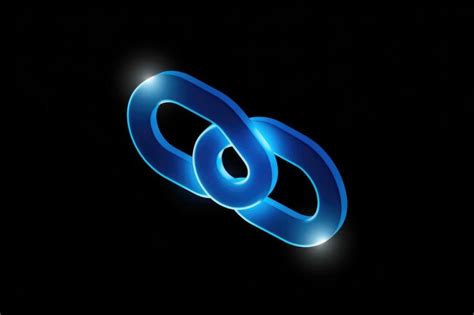 a blue chain link symbol representing connection and unity premium ai