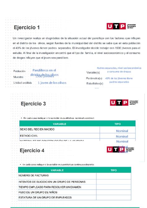 Tarea Estadistica Sem 01 Estadística Nominal Ordinal Nominal