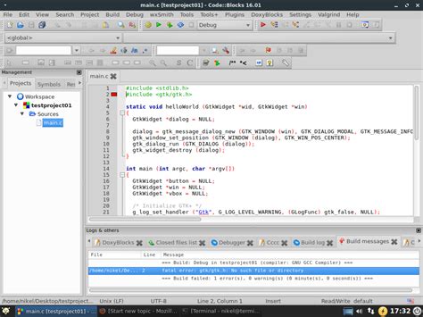 Need Help With Codeblocks And Gtk