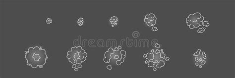 Top View Sprite Explosion Editable Stroke Set Vector Stock