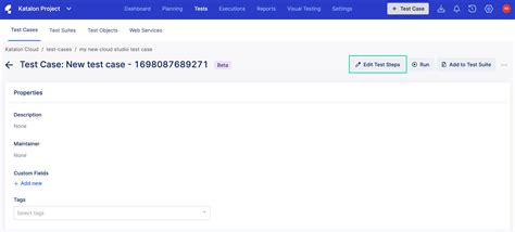 Edit A Test Case Katalon Docs