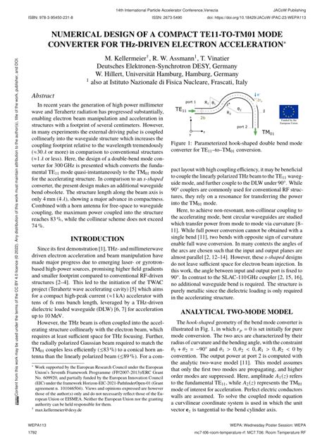 pdf numerical design of a compact te11 to tm01 mode converter for thz
