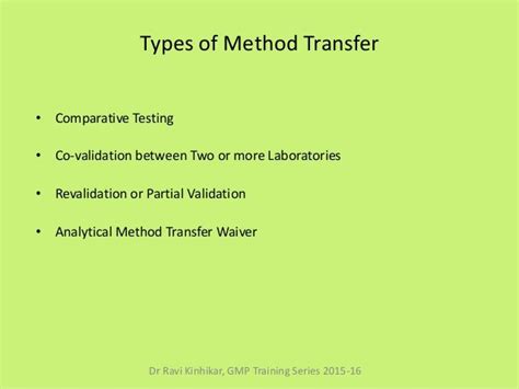Analytical Method Transfer Module 01