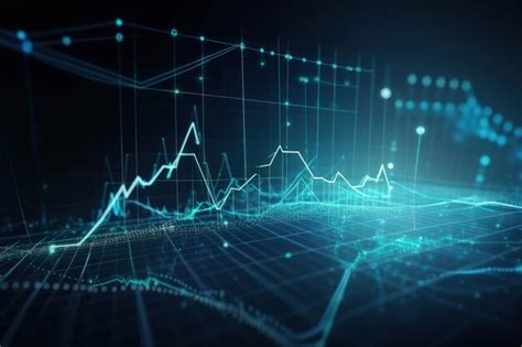 Premium Ai Image A Blue Abstract Background With Lines And Dots Generative Ai