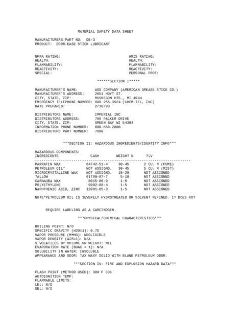 3M Material Safety Data Sheet SECTION 1 PRODUCT AND Doc Template PdfFiller