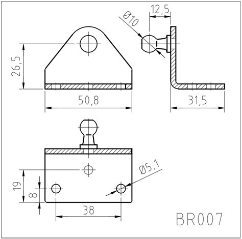 90° Ball Stud Bracket 10mm Ball External Facing Strutsdepot