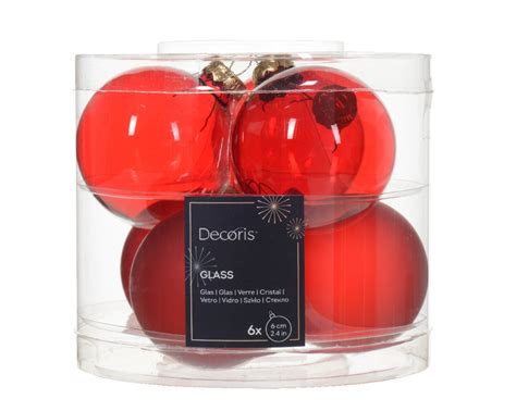 Decoris ნაძვის ხის სათამაშო მინის ბურთი 6 ცალი Veli Store