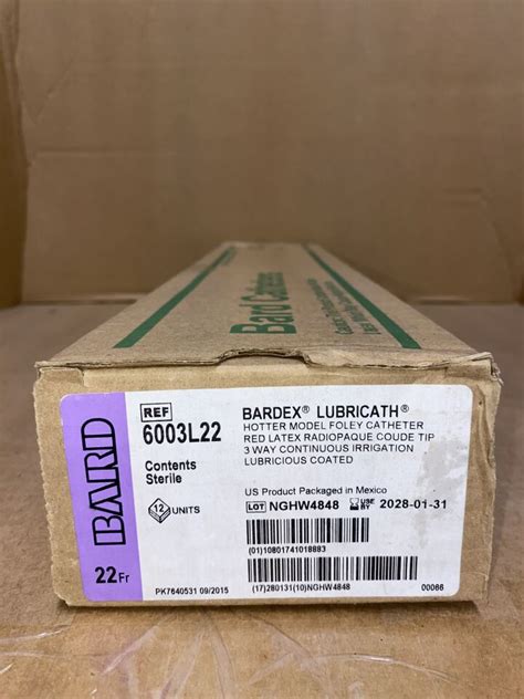 New Bard 6003l22 Bardex Lubricath Foley Catheter Hotter Model 3 Way
