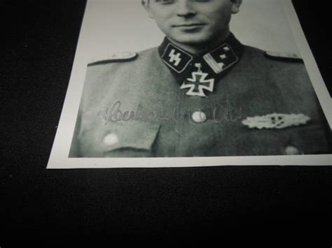 Ww2 German Waffen Ss Sturmbannfuhrer Eberhard Heder Signed Photo Nice