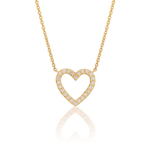 Pave Heart Necklace Heart Necklace Gold Pendant Diamond Heart