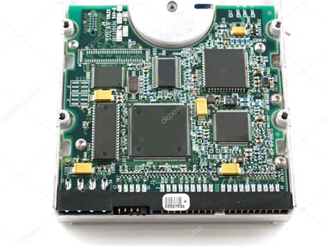 Computer Parts Such As Circuit Boards Memory Chips CPU And Hard Disk Stock Photo