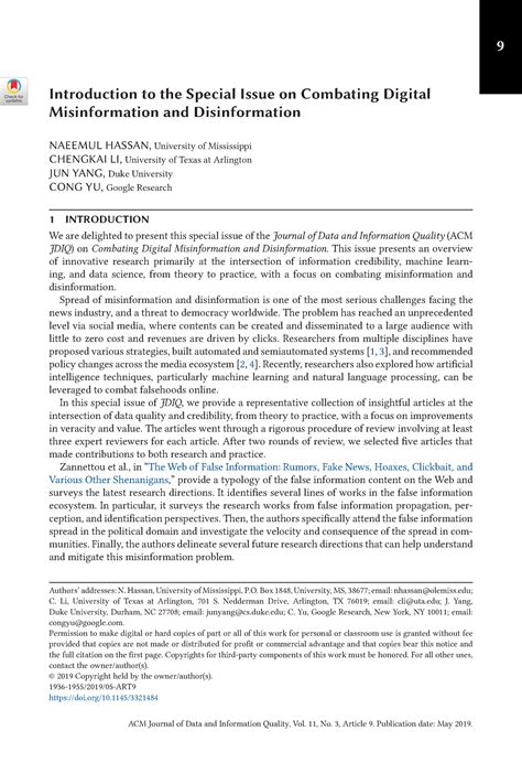 Combating Misinformation And Disinformation 9 Introduction To The