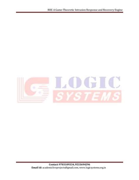 Rre A Game Theoretic Intrusion Response And Recovery Engine Pdf