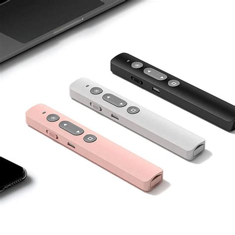 GHz Wireless Presenter Remote Control Red Light Pointer Rechargeable Presentation Clicker