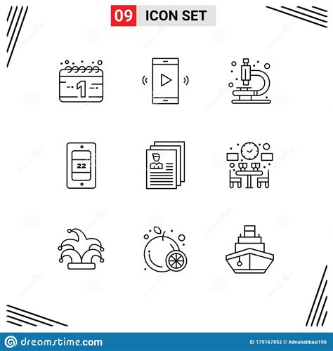 9 Universal Outlines Set For Web And Mobile Applications Files Document Lab Account Sun