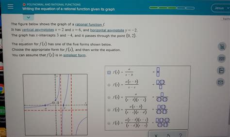 Solved O POLYNOMIAL AND RATIONAL FUNCTIONS Writing The Chegg Com