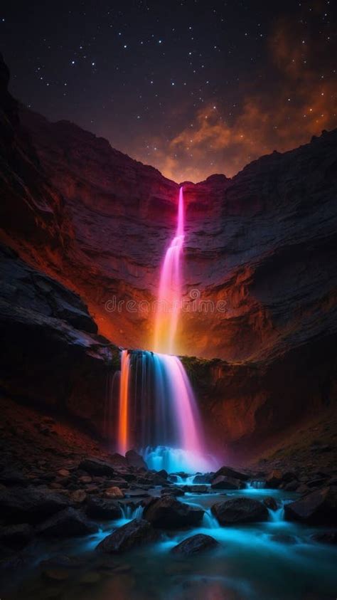 The Neon Waterfall From Bitcoin With Technology Binary Code Digital Binary Data And Secure Data
