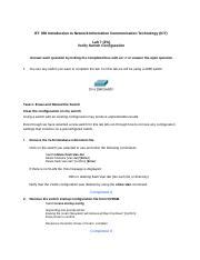 Lab Verify Switch Configuration IFT Introduction To Network Information Communication