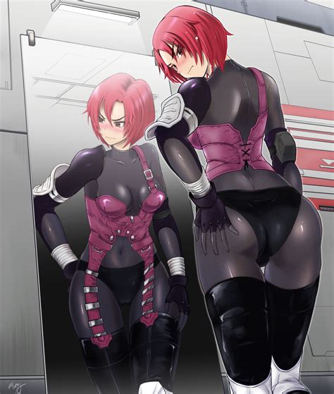 Regina Dino Crisis Capcom Dino Crisis Highres Girl Fingerless Gloves Gloves Red Hair