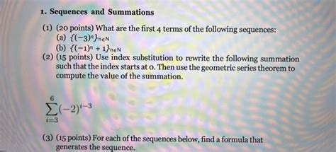 Solved 1 Sequences And Summations 1 20 Points What Are